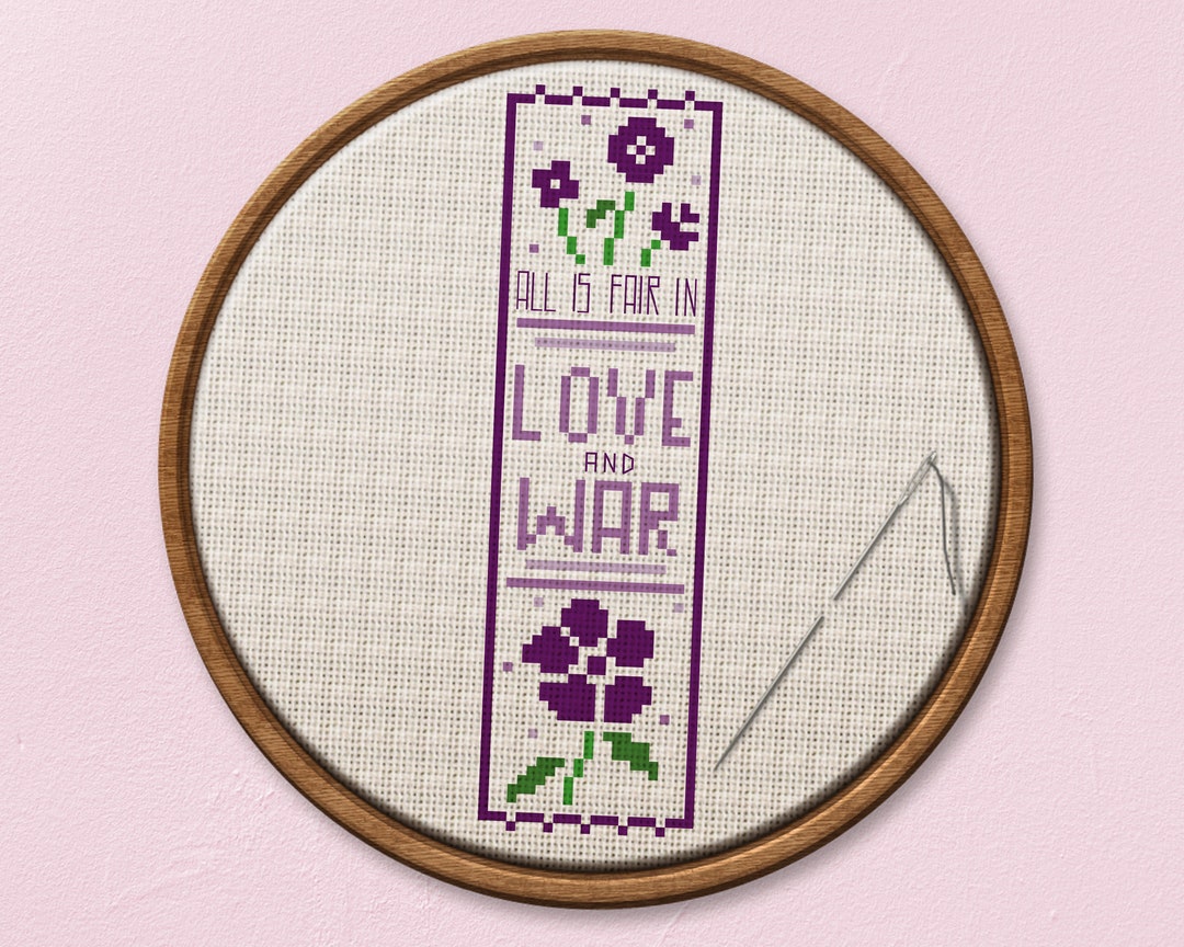 Regency Era Bookmark Cross Stitch Pattern All is Fair in Love and War ...