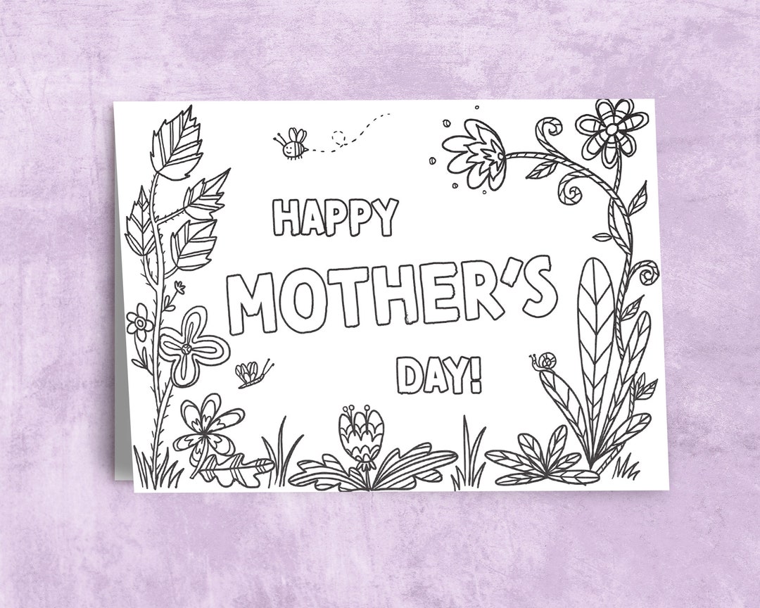 Mother's Day Colouring Printable Card | Colour in Printable Mother's ...