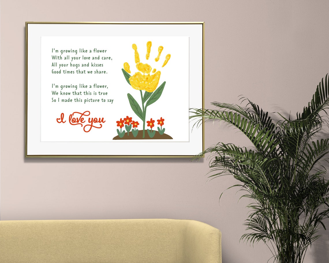 Growing Like A Flower Poem & Handprint Printable Poster | Handprint ...