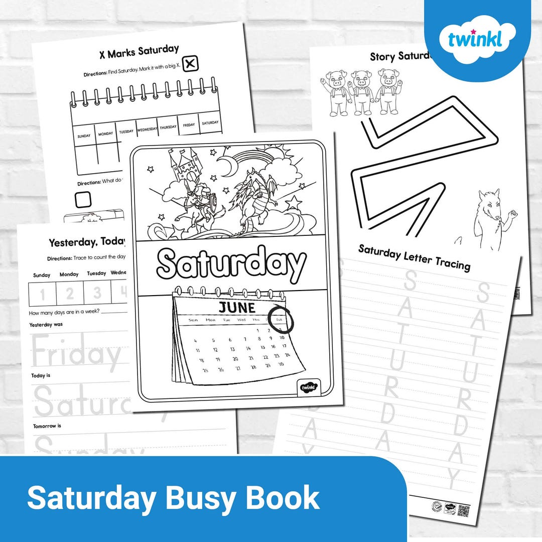 Saturday Busy Book | Days of the Week Activity for Preschoolers - Etsy