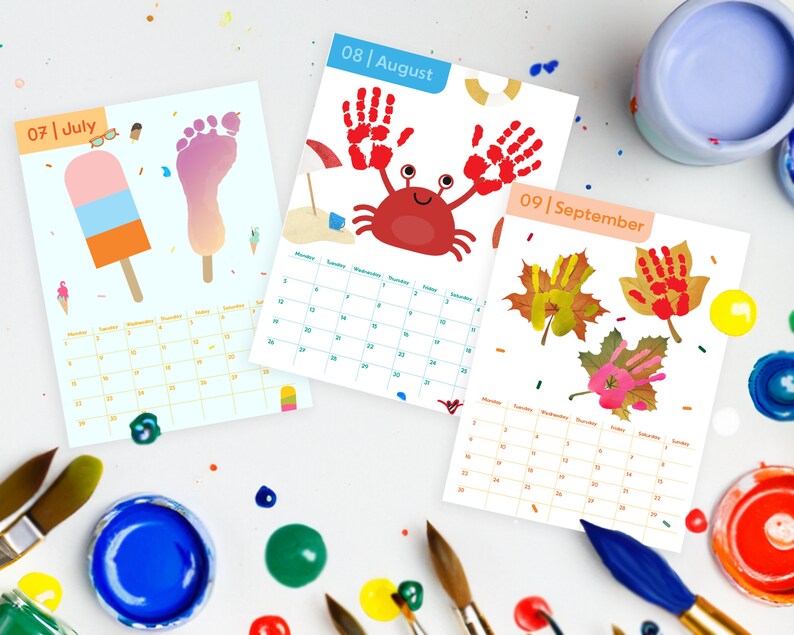 2024 Handprint Monthly Wall Calendar Posters Pack Handprint Activity ...