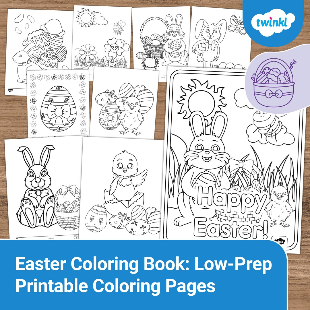 Easter Coloring Book: Low-prep Printable Coloring Pages - Etsy