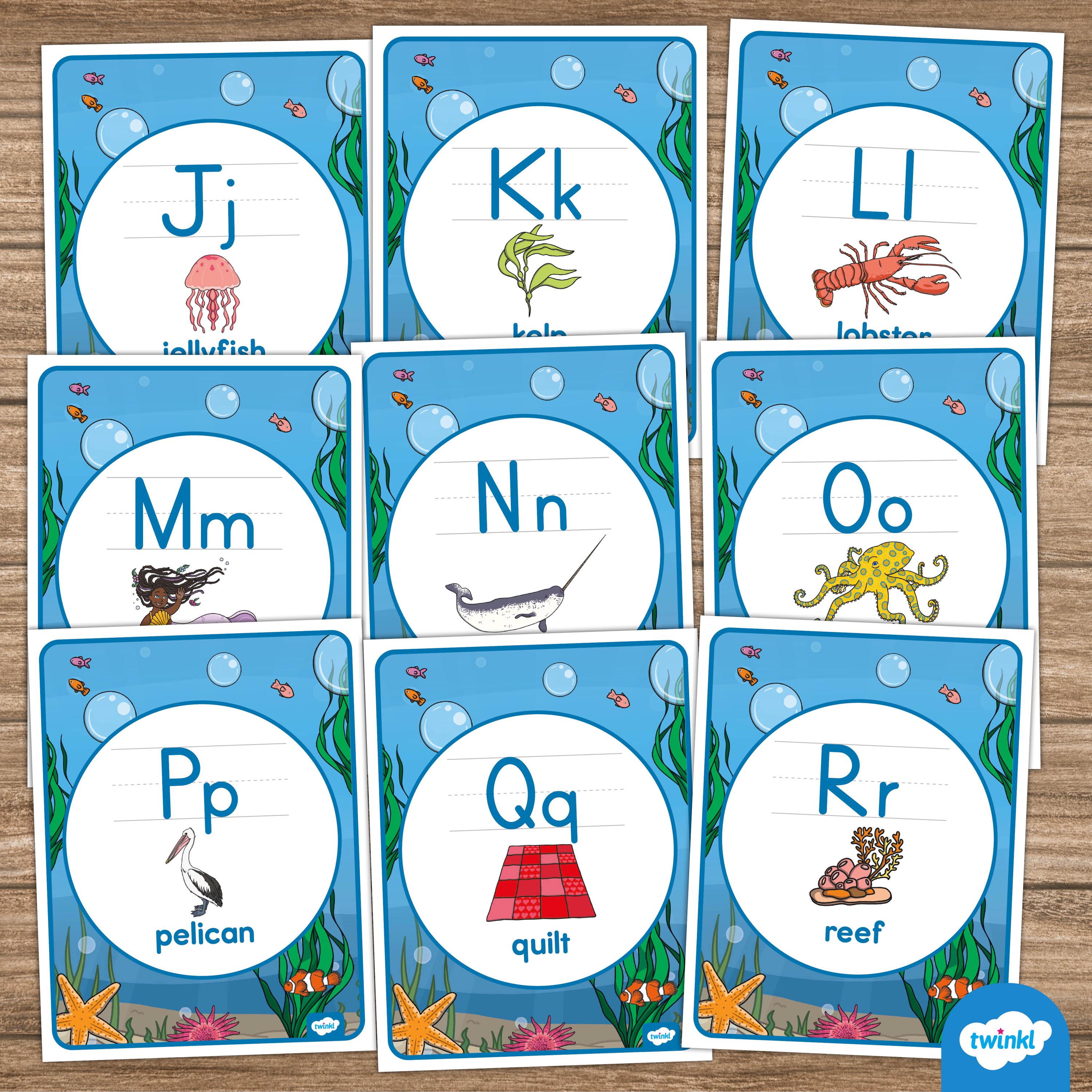 Under the Sea Alphabet Posters - Etsy