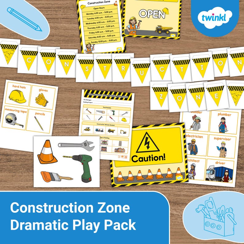 Construction Zone Dramatic Play Pack - Etsy