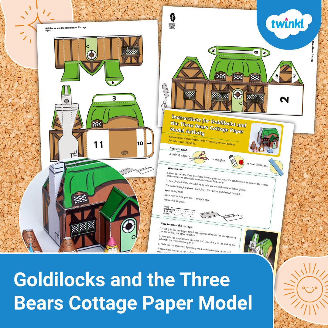 Goldilocks and the Three Bears Paper House & Mini Cone Characters ...