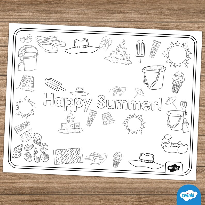 Let's Doodle! Happy Summer Coloring Sheets - Etsy
