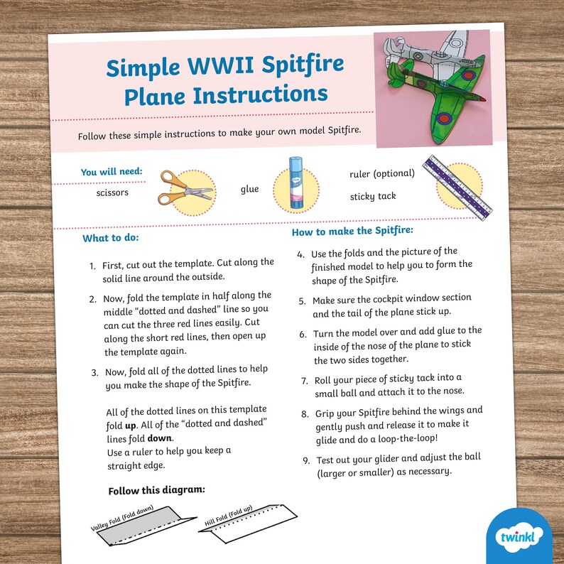 Simple WWII Spitfire Paper Craft - Etsy