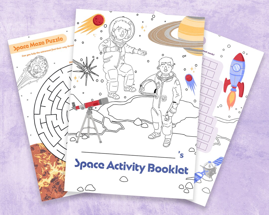 Space Activity Booklet Puzzle Booklet Space-themed Activities for ...
