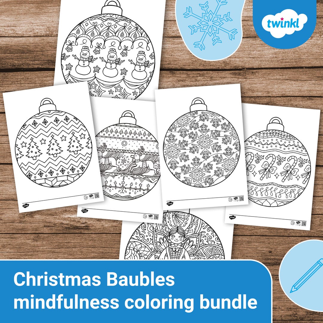 Christmas Baubles Mindfulness Coloring Bundle - Etsy