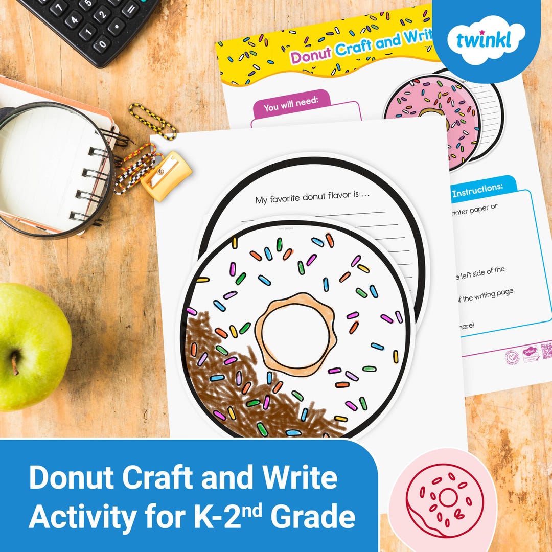 Donut Craft and Write Activity for K-2nd Grade - Etsy