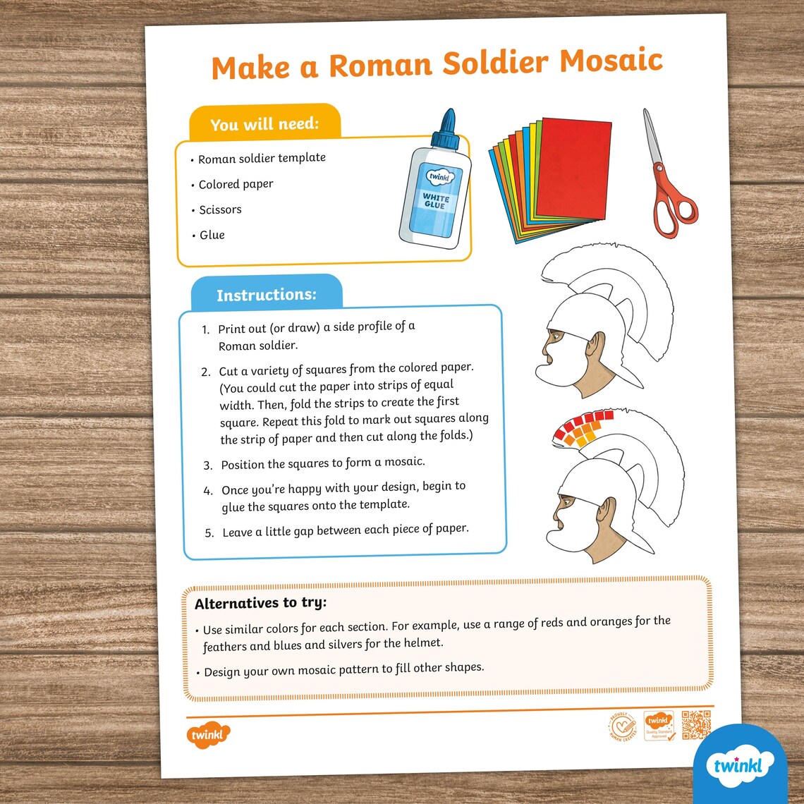 Make a Roman Soldier Mosaic Craft - Etsy