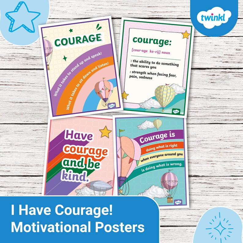 I Have Courage! Motivational Posters Set - Etsy