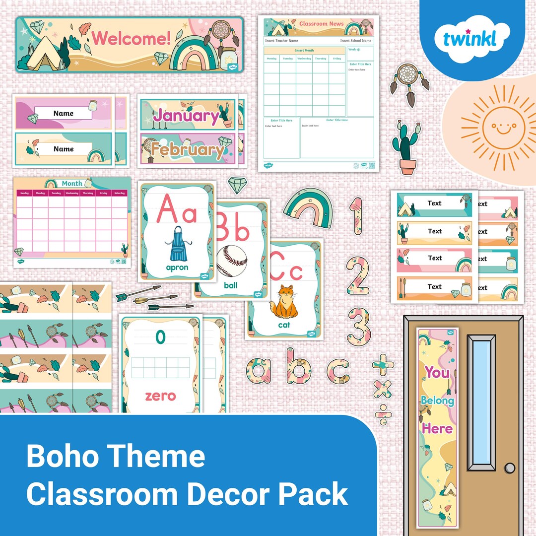 Boho Theme Classroom Decor Pack - Etsy