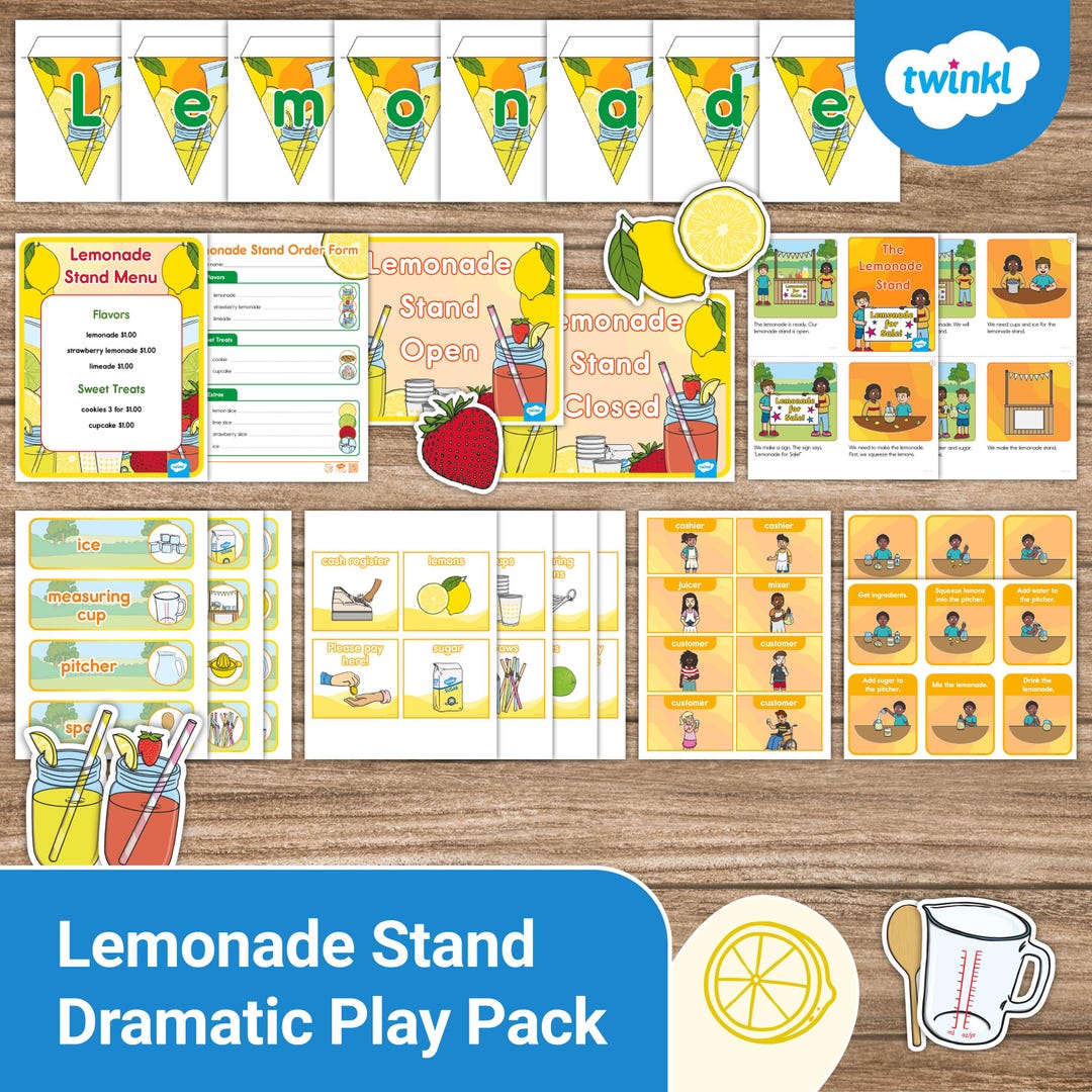 Lemonade Stand Dramatic Play Pack - Etsy