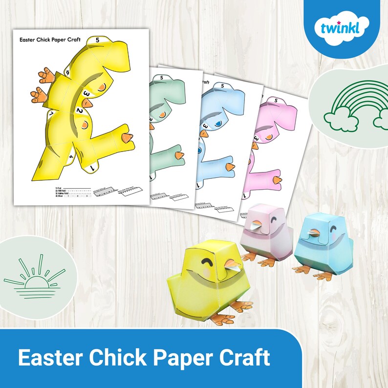 Easter Chick Paper Craft - Etsy