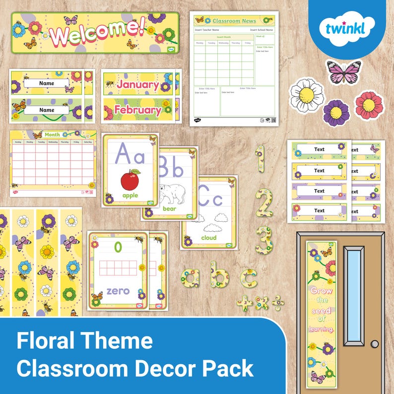 Floral Theme Classroom Decor Pack - Etsy