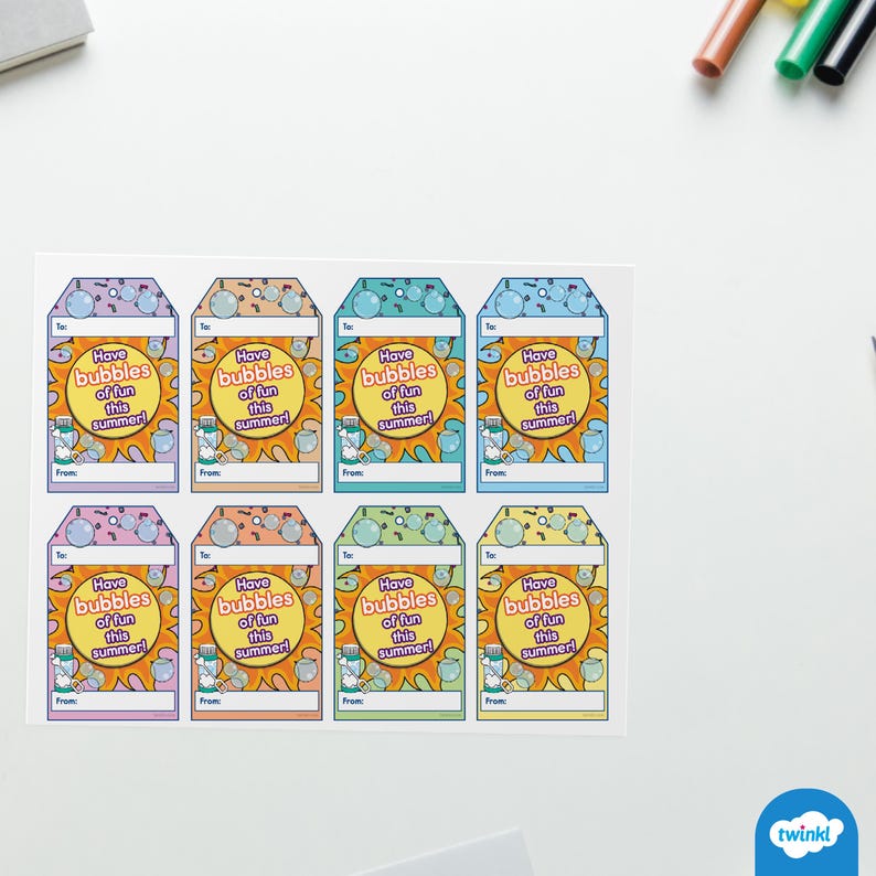 End of the School Year: Bubbles Gift Tags - Etsy