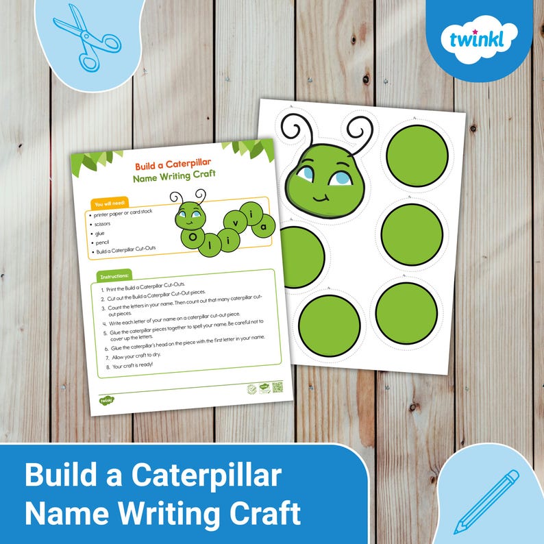 Build a Caterpillar Name Writing Craft - Etsy