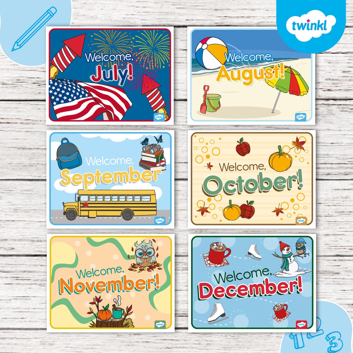 Welcome Months of the Year Poster Pack - Etsy