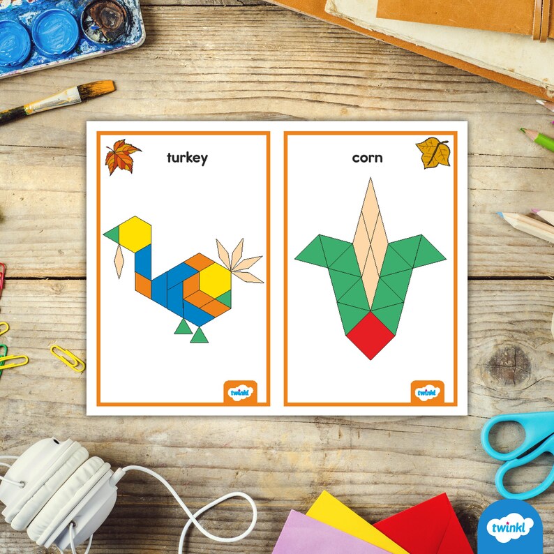 Thanksgiving Pattern Block Template - Etsy