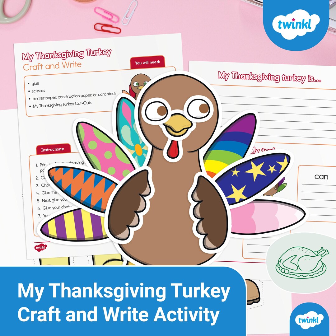 My Thanksgiving Turkey Craft and Write Activity - Etsy