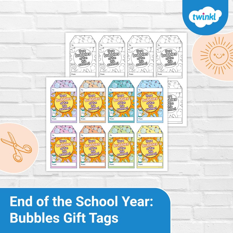 End of the School Year: Bubbles Gift Tags - Etsy