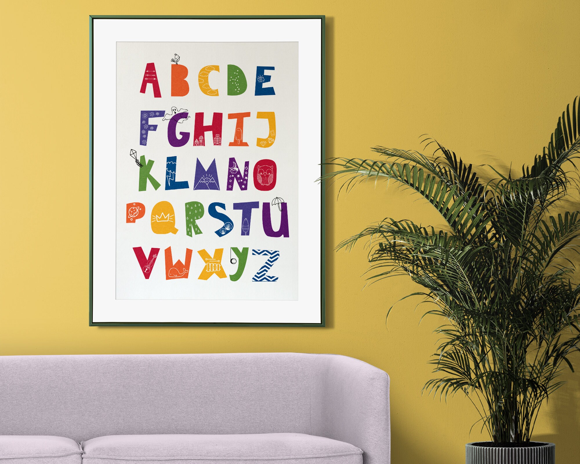 Alphabet Rainbow Colours Printable Poster A-Z Rainbow Colour Poster to ...
