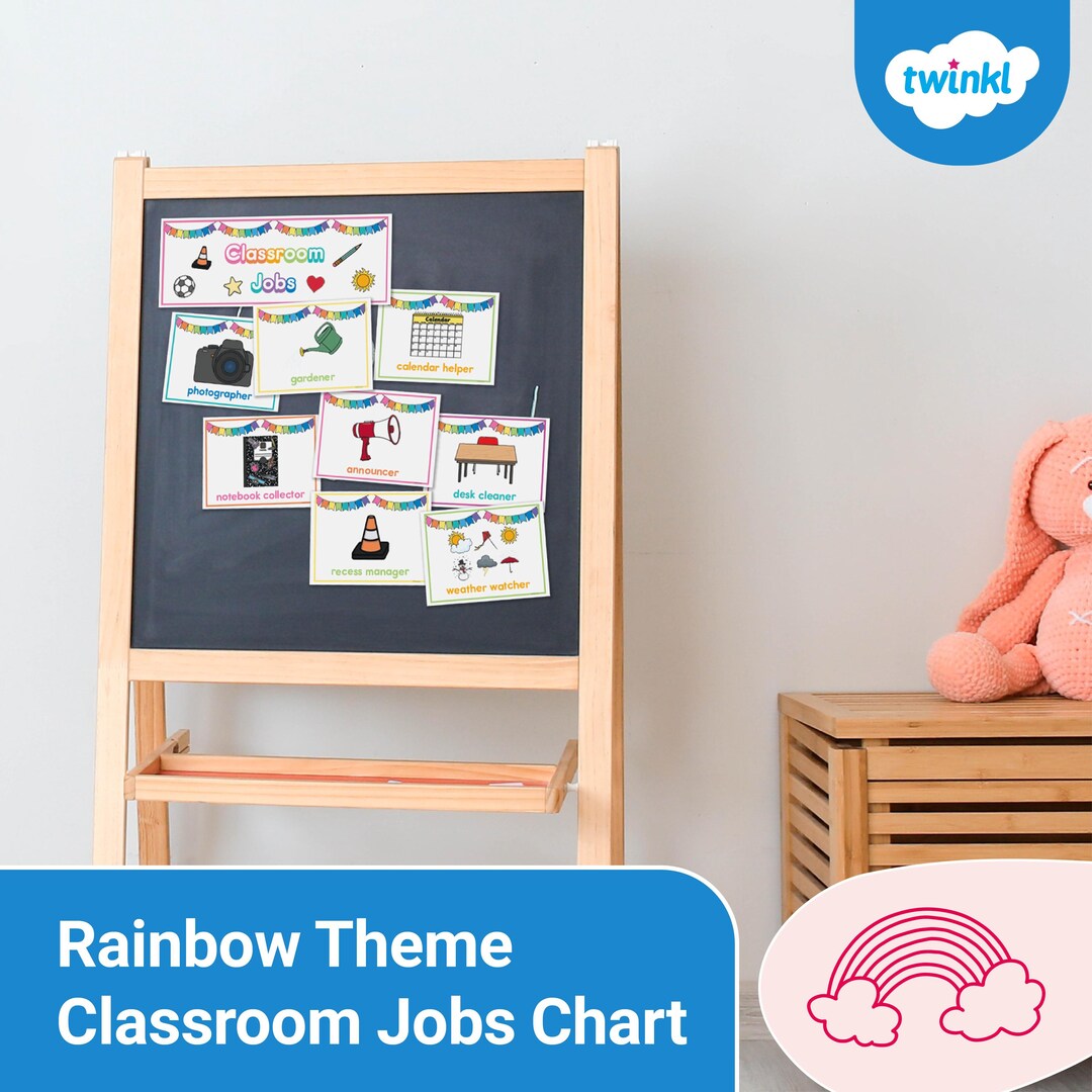 Rainbow Theme Classroom Jobs Chart - Etsy