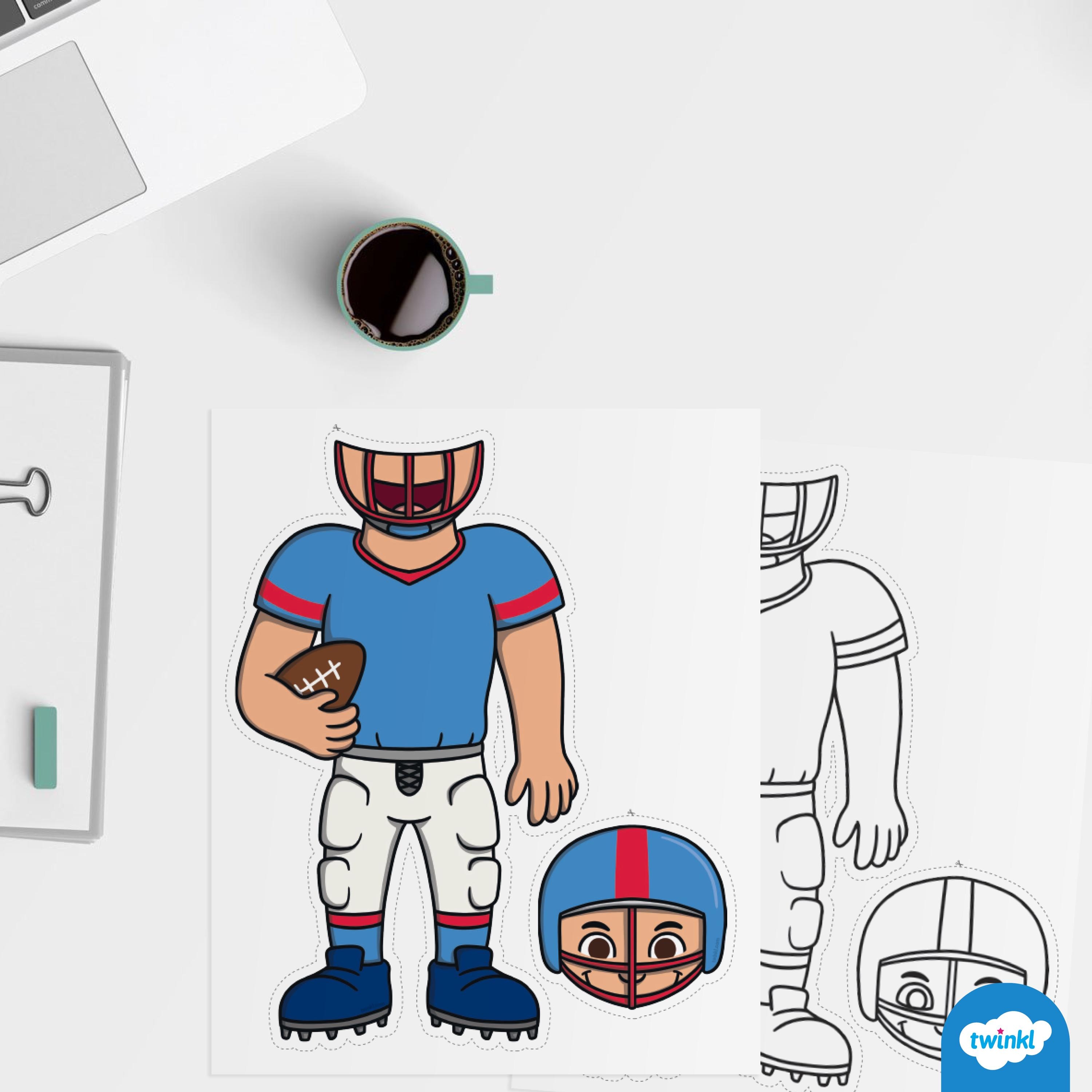 Football Player Paper Bag Puppet Craft - Etsy