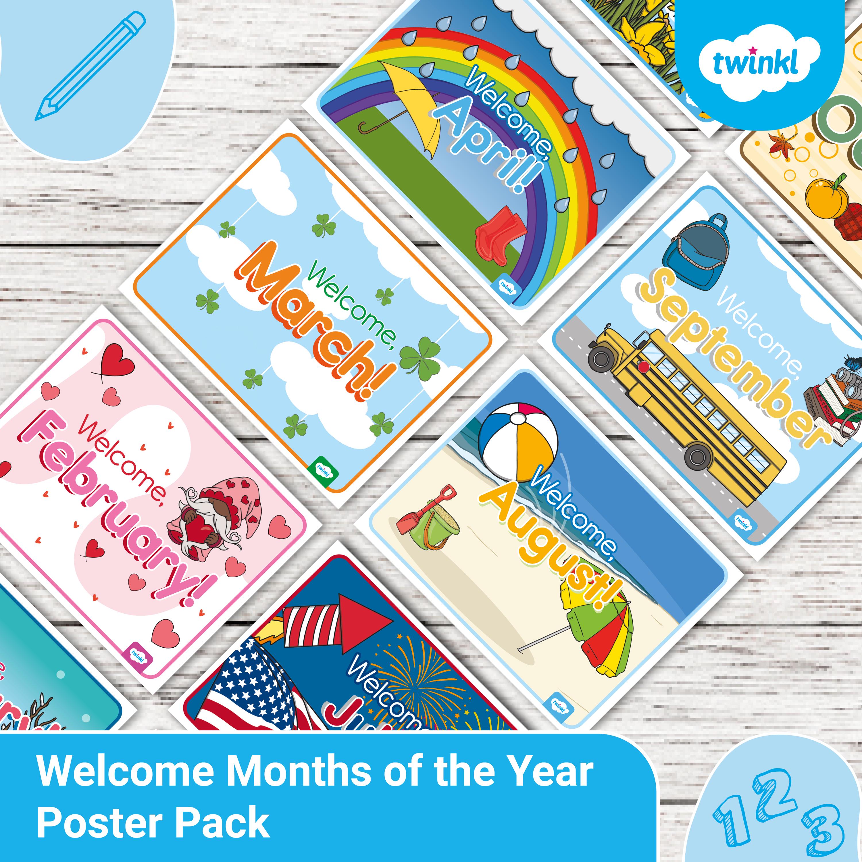 Welcome Months of the Year Poster Pack - Etsy