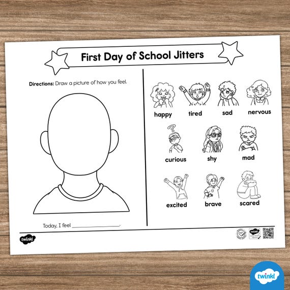 First Day Jitters Worksheets