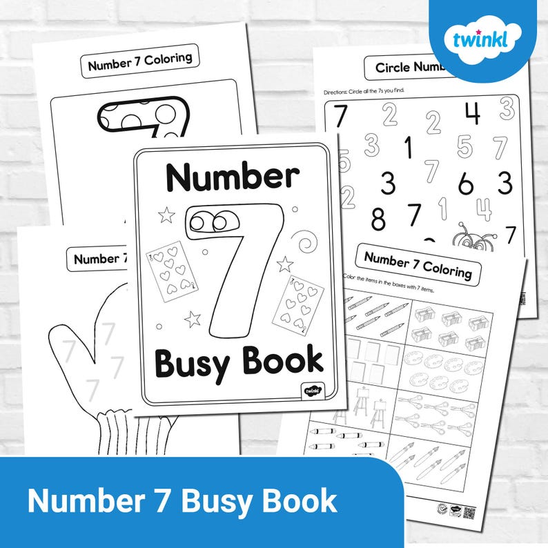 Number 7 Busy Book – Printable Early Math Activity for Preschool ...