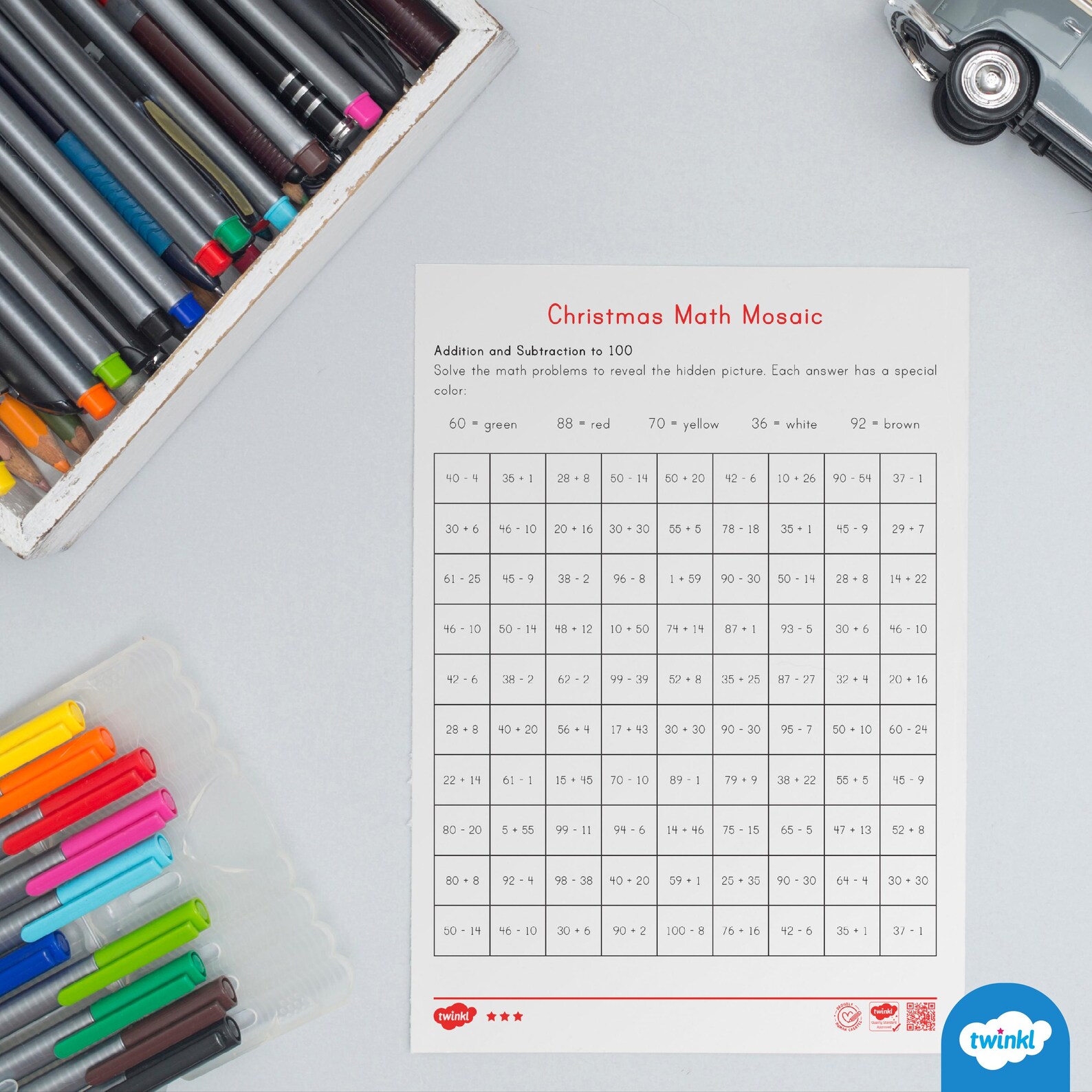 Christmas Math Coloring Worksheets for Kids – PDF Download - Etsy