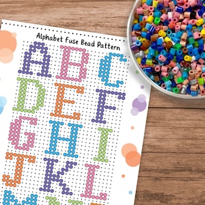 Alphabet Fuse Bead Pattern | A-Z Printable Pattern (instant Download ...