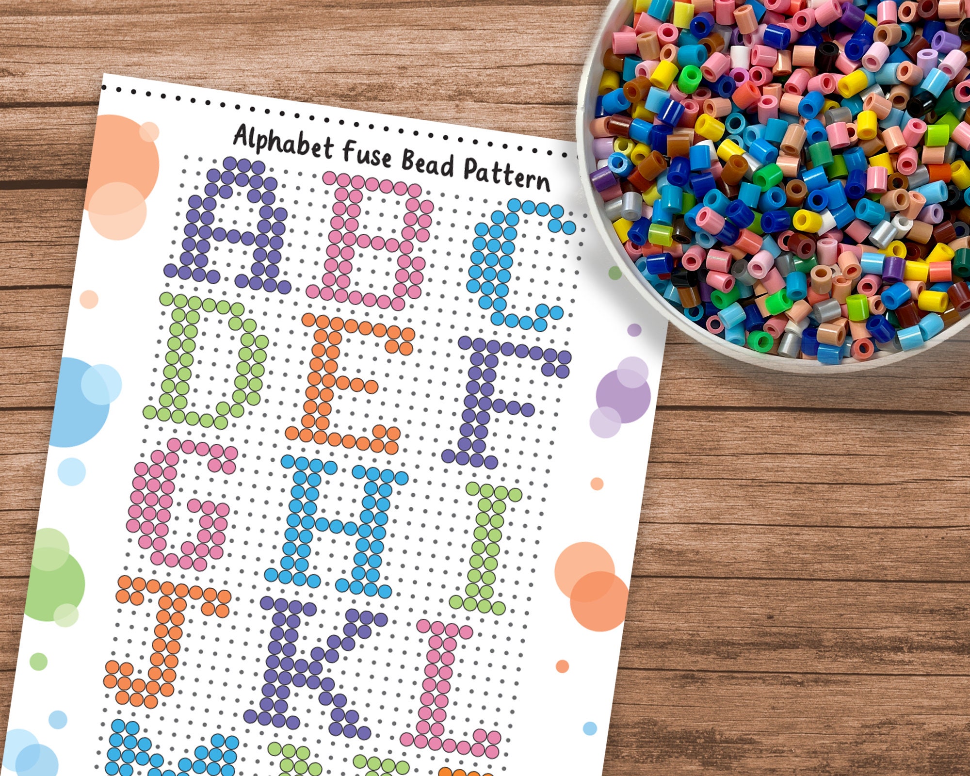Alphabet Fuse Bead Pattern | A-Z Fuse Beads Printable Pattern | Crafts ...