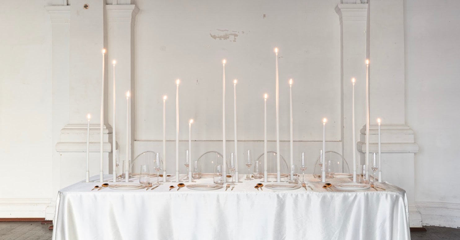 XXL Wedding Tall Candles | WHITE - 100cm (single), 90cm (single), 76cm ...
