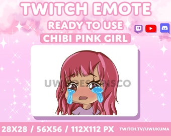 Chibi Crying Black Hair Girl Emote for Twitch/youtube/discord | Gaming ...