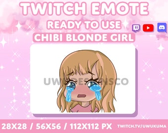 Chibi Crying Black Hair Girl Emote for Twitch/youtube/discord | Gaming ...