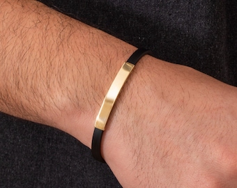Men Rubber Gold Bracelet - Etsy