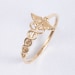 14K 18K REAL Gold Sideway Caduceus Ring, Dainty Ring, Medical Symbol ...