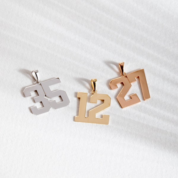 Custom Gold Pendant Number - Etsy