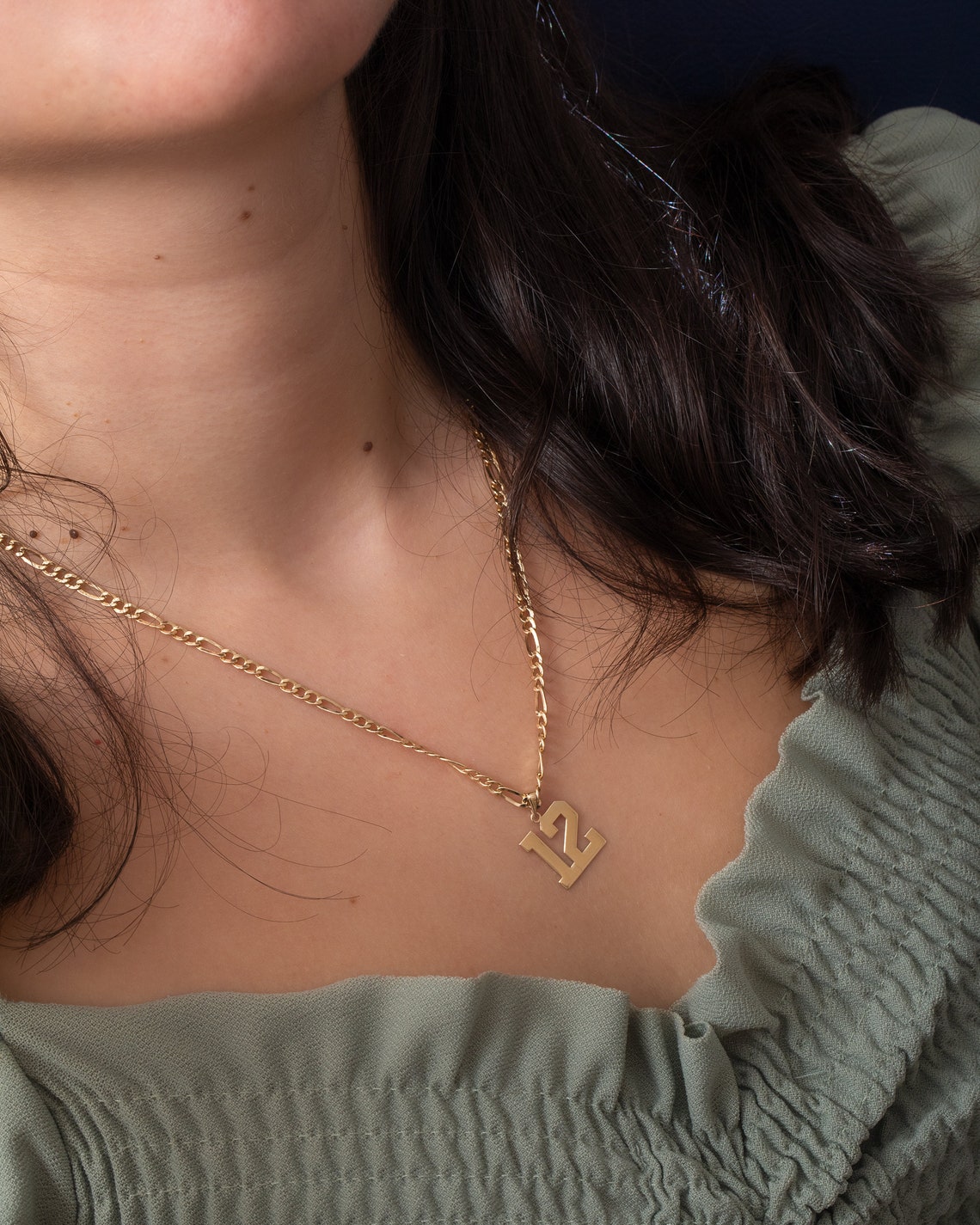 Custom Number Pendant 14K 18K Solid Gold Sports Number Lucky - Etsy