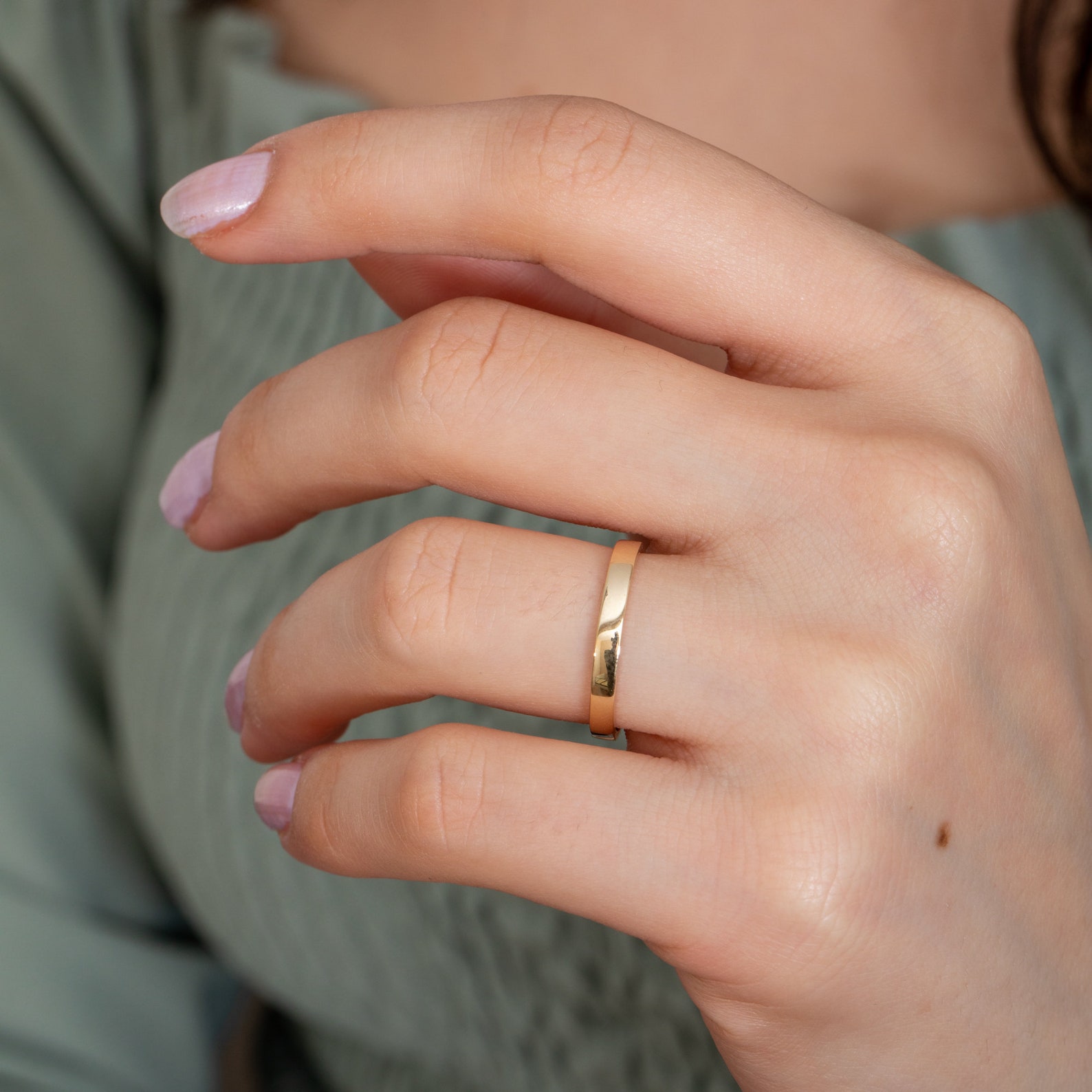 Simple Classic Promise Ring 14K 18K Solid Gold Thin Thumb - Etsy