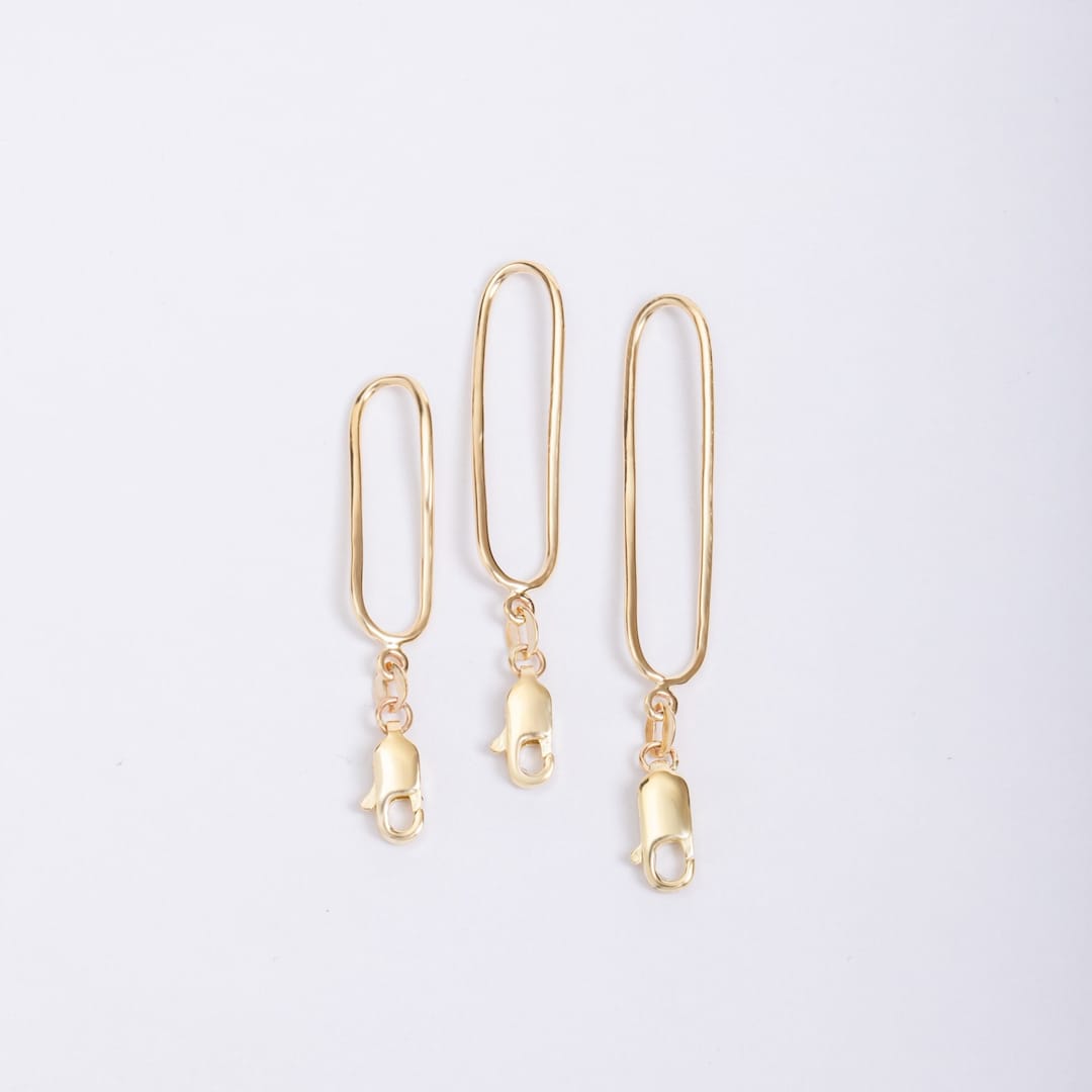 Connector Hook 1.5" 2.0" 2.5" Length Extender in 14K 18K Real Gold ...