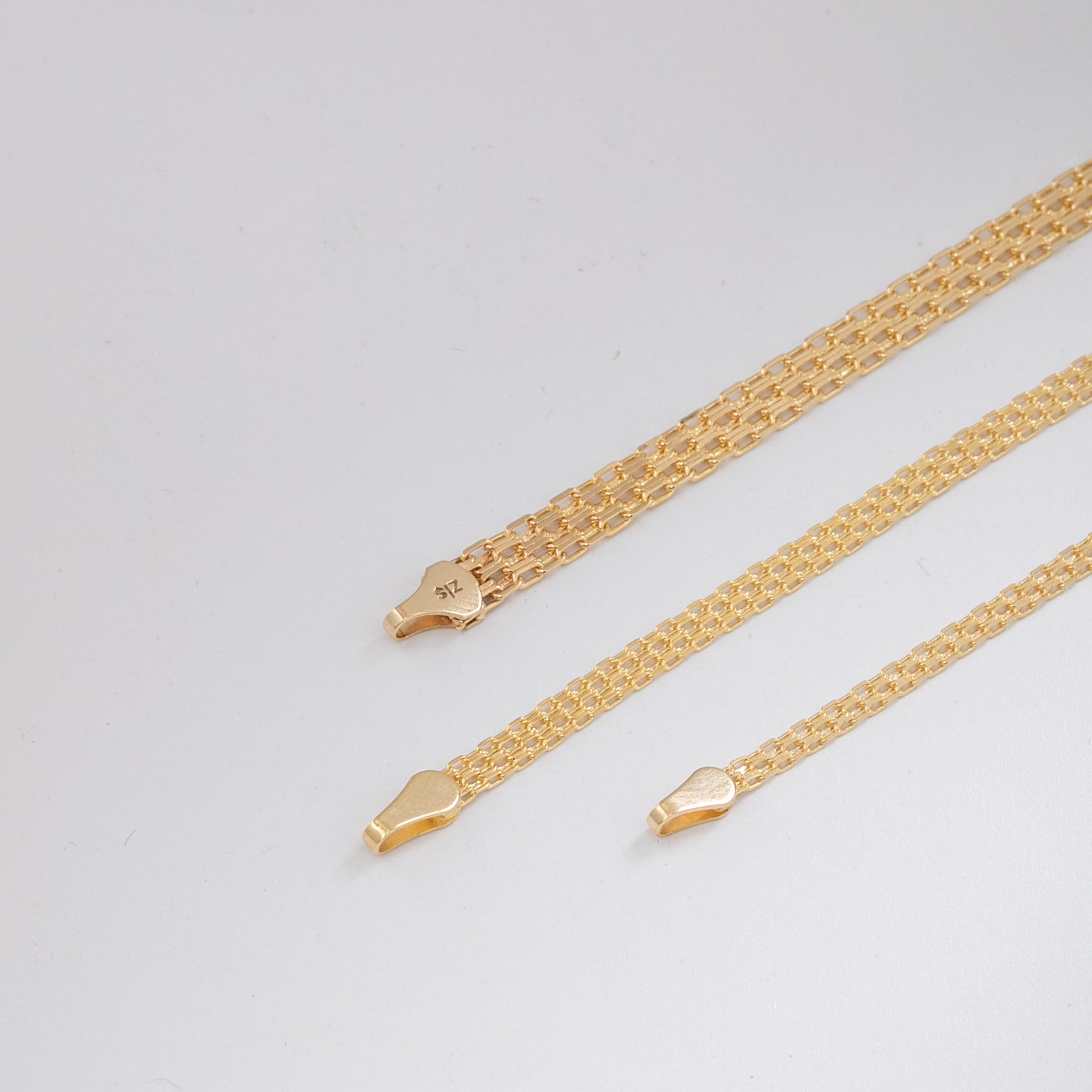 14K Solid Gold Bismarck Curb Chain Stack Link Necklace - Etsy