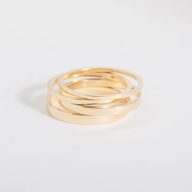 Simple Classic Promise Ring 14K 18K Solid Gold Thin Thumb - Etsy