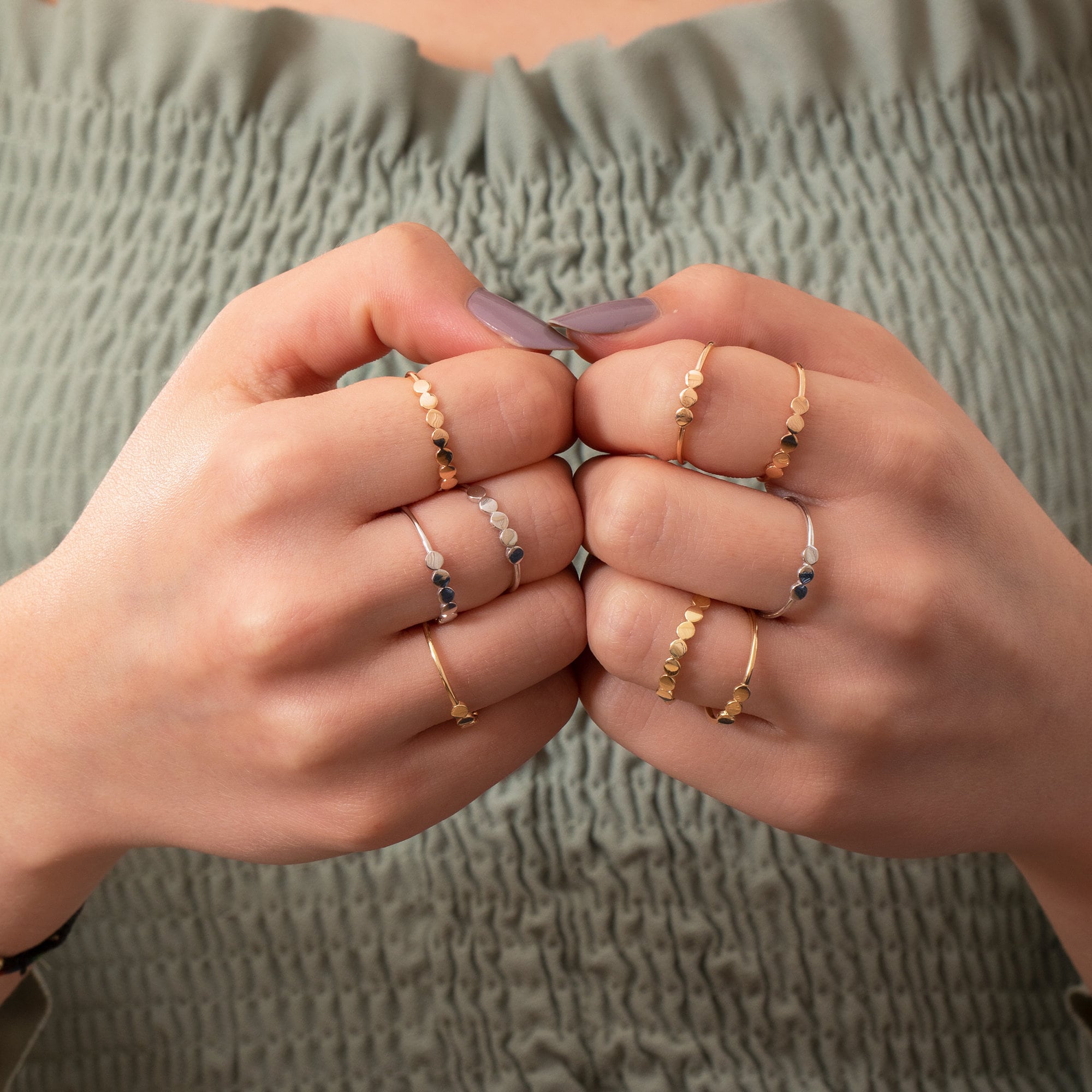 Tiny Dot Ring in 14K 18K Real Gold Personalized Stackable - Etsy