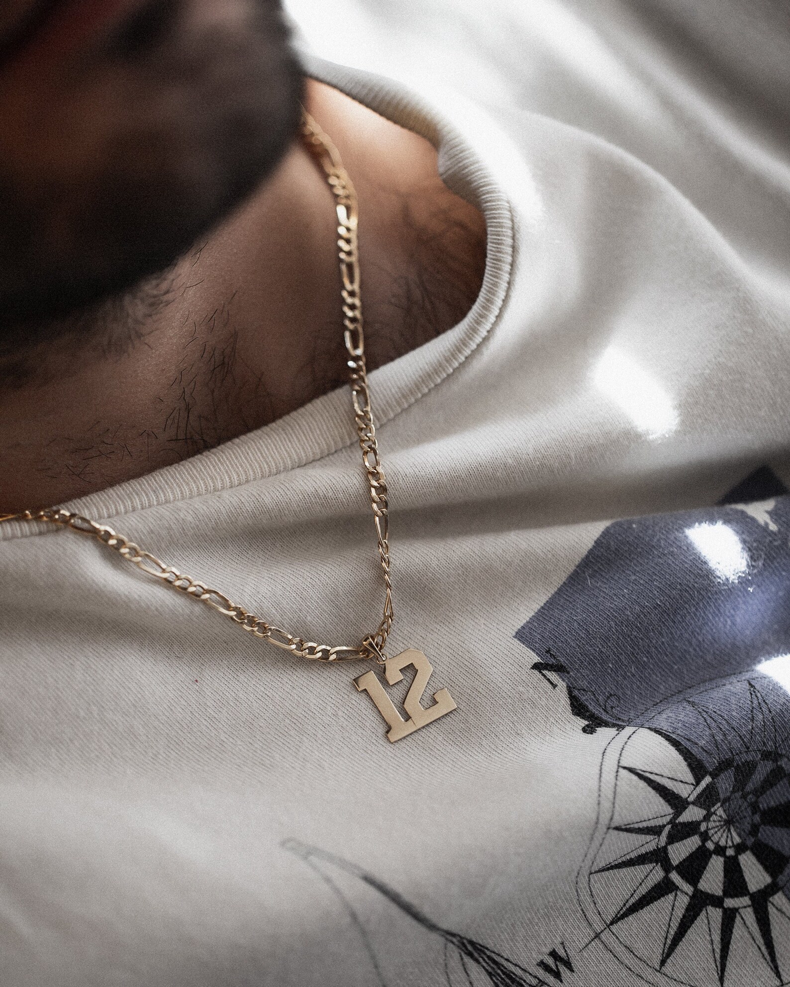 Custom Number Pendant, 14K 18K Solid Gold, Sports Number Lucky Pendant ...