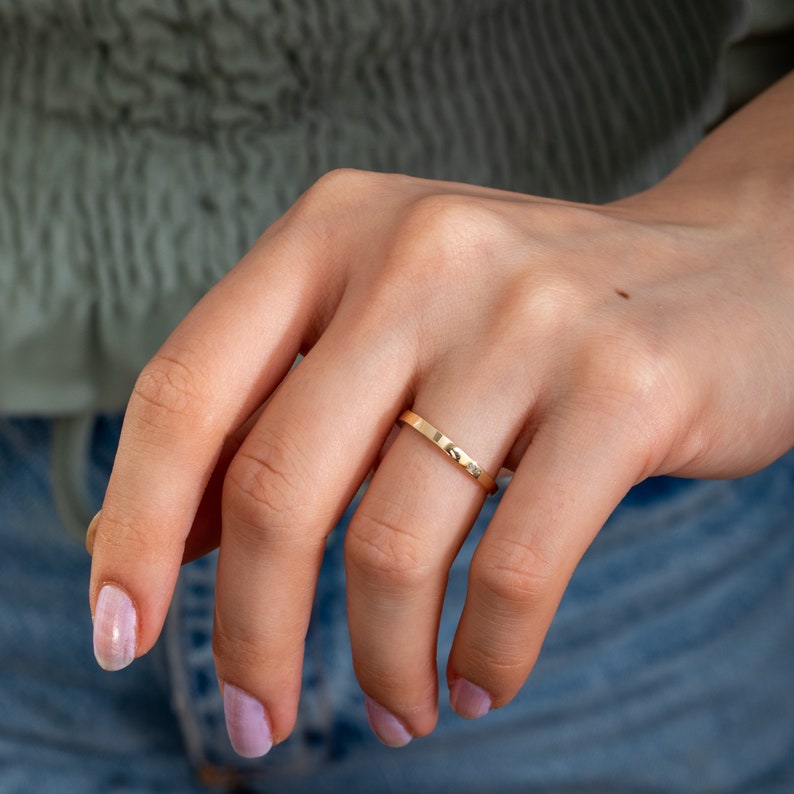 Simple Classic Promise Ring 14K 18K Solid Gold Thin Thumb - Etsy