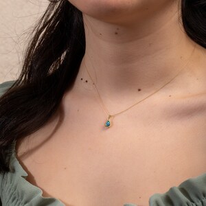 Teardrop Evil Eye Pendant, 14K Solid Gold Square Evil Eye, Good Luck ...